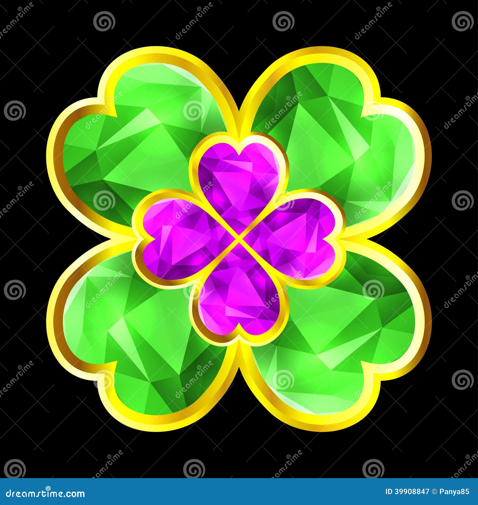 Colorful crystal clover stock vector. Illustration of frost - 39908847