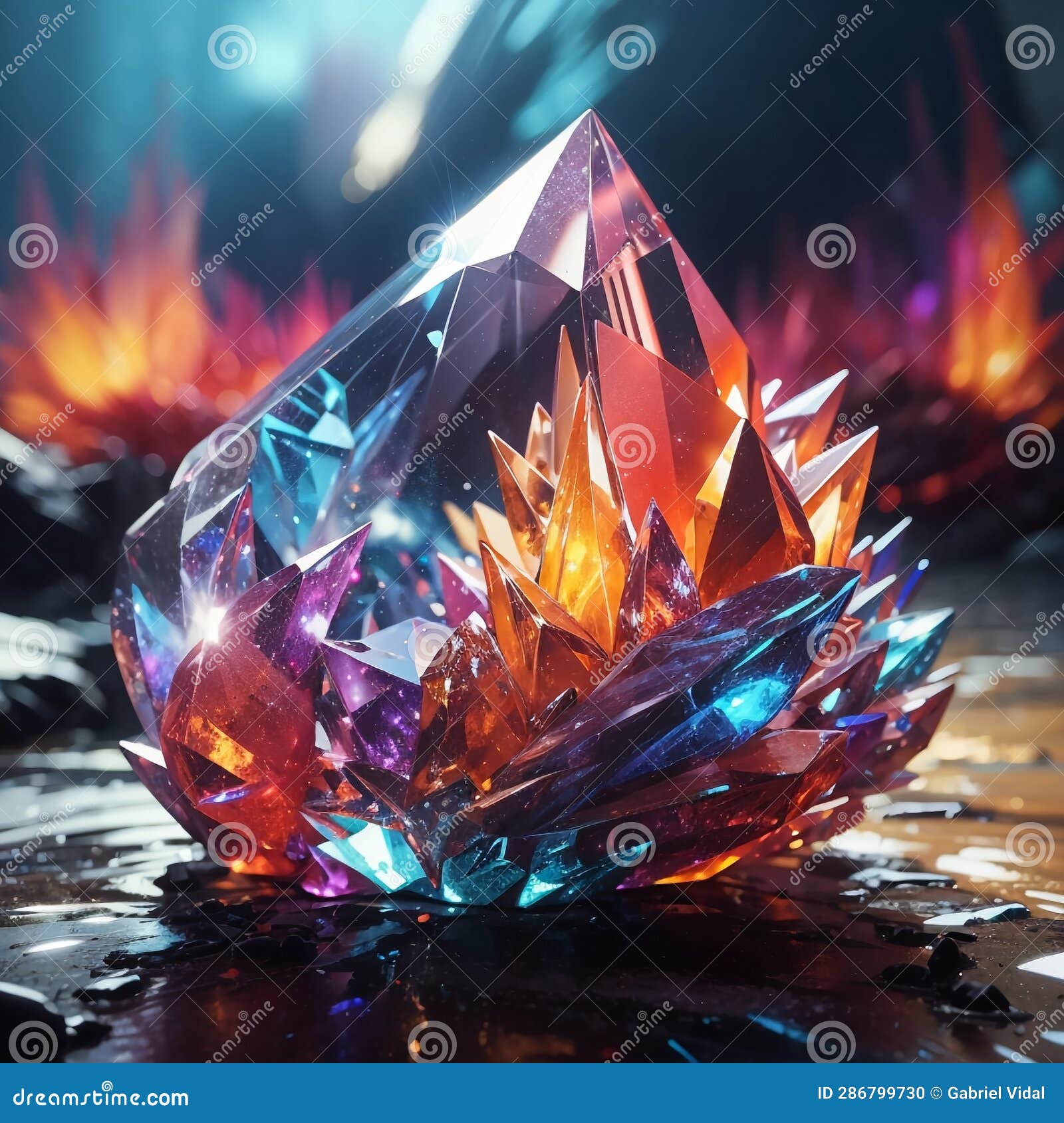 Colorful Crystal. Large Colorful Crystal. Giant Colorful Crystal. Stock ...