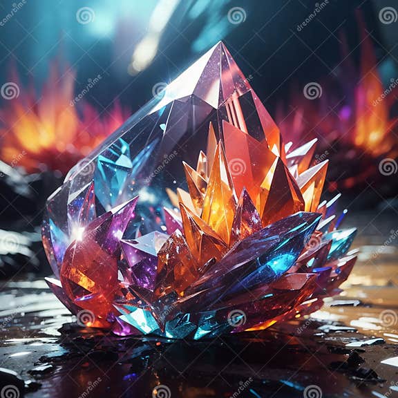 Colorful Crystal. Large Colorful Crystal. Giant Colorful Crystal. Stock ...