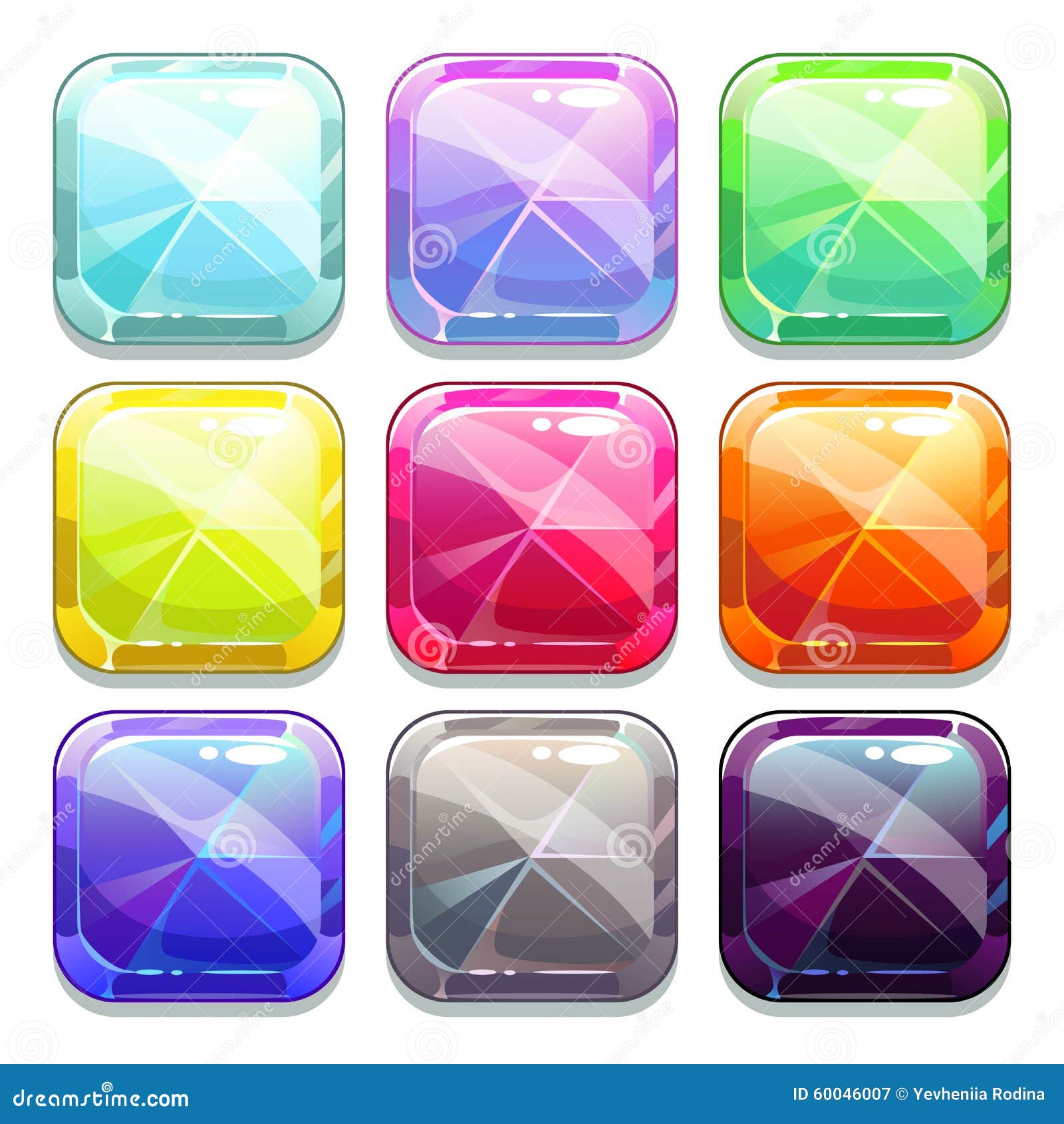 Colorful Crystal Square Buttons Stock Illustration - Illustration of ...