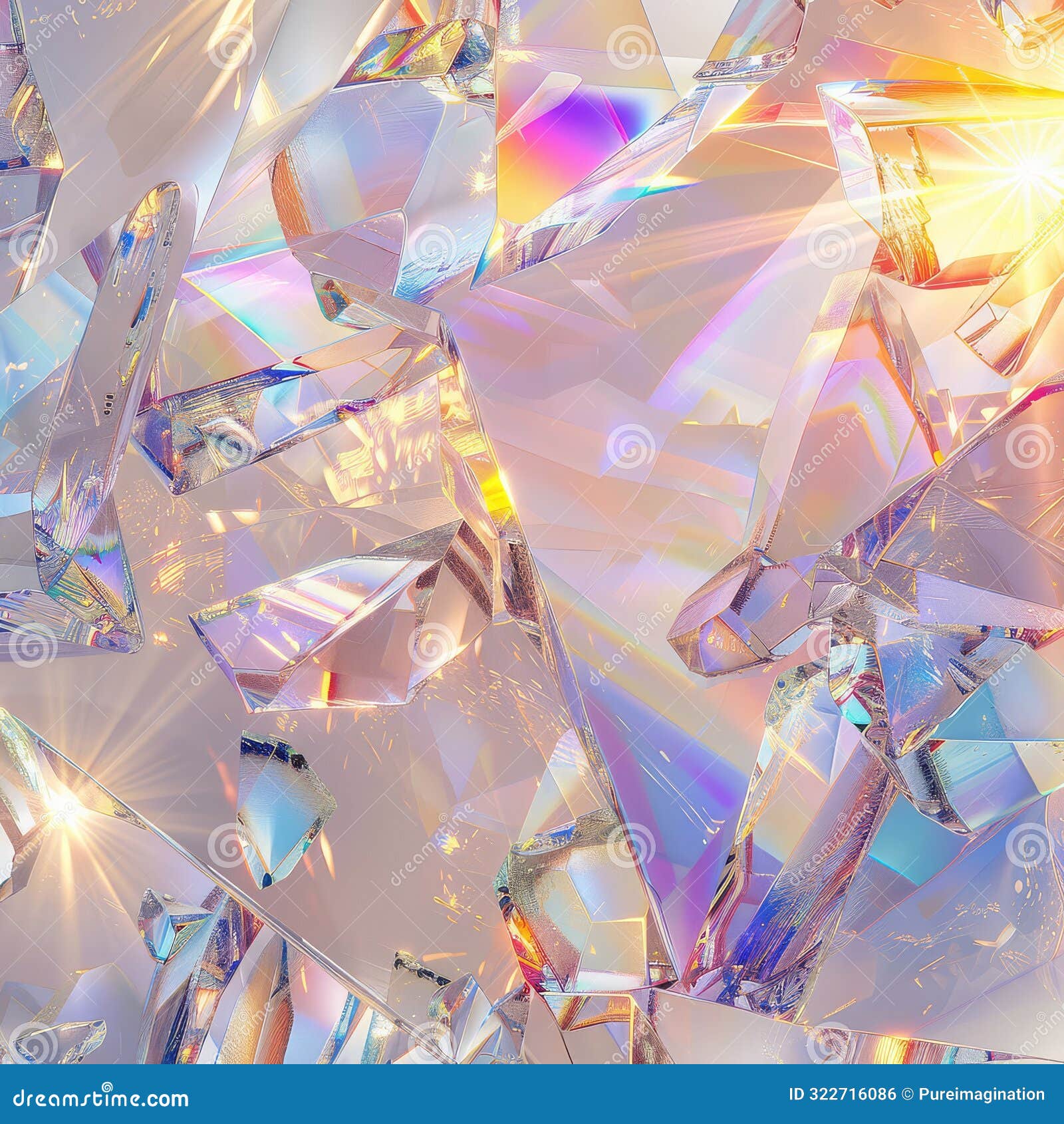 Colorful Crystals Cast Prismatic Light Show from Inside Stock ...