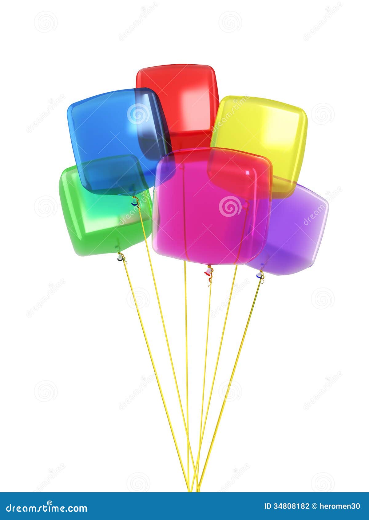 Colorful cube balloons stock illustration. Illustration of dimensional ...
