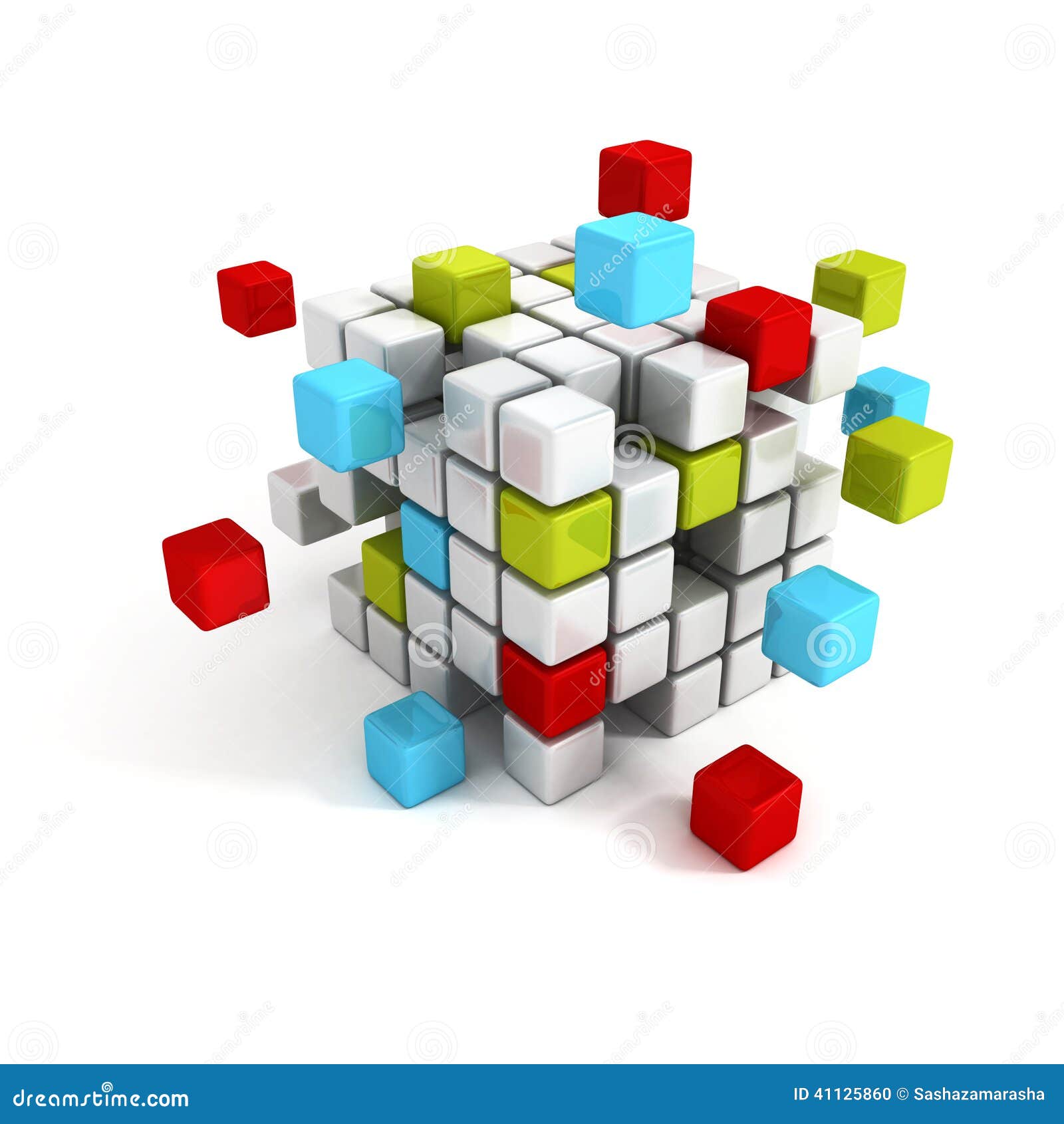 Colorful Cube Blocks Structure. Business Teamwork Stock Photo - Image ...