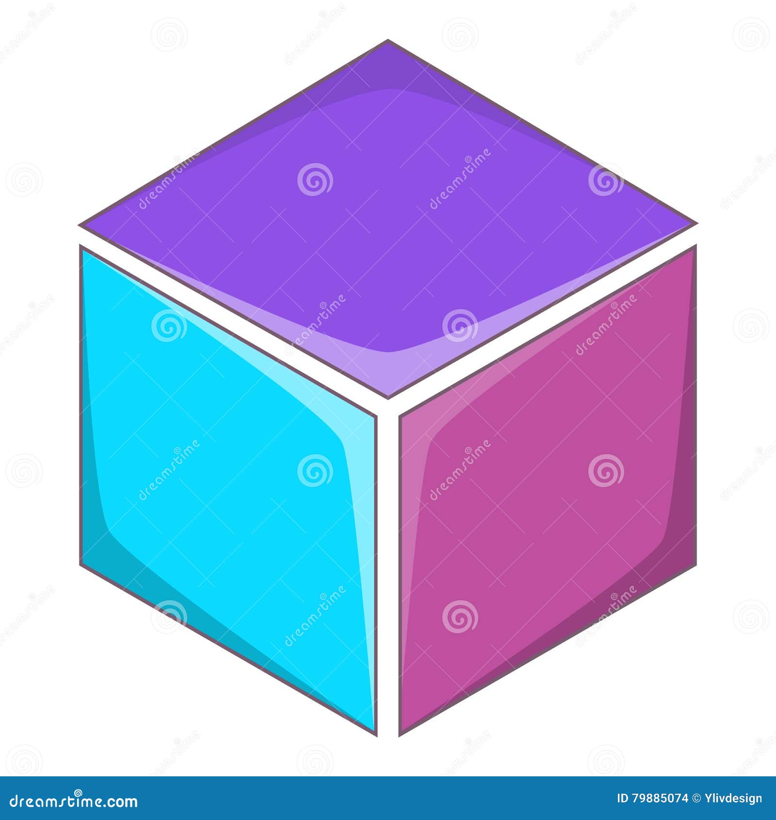 Colorful Cube Icon, Cartoon Style Stock Vector - Illustration of glossy ...