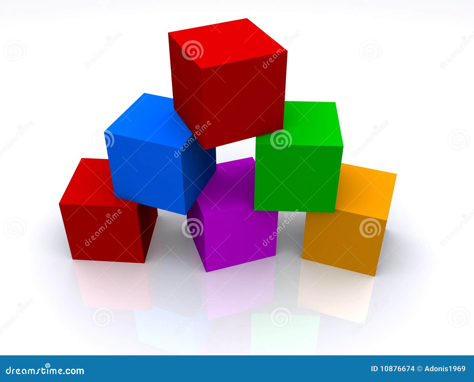 Colorful cube pyramid stock illustration. Illustration of coloured ...