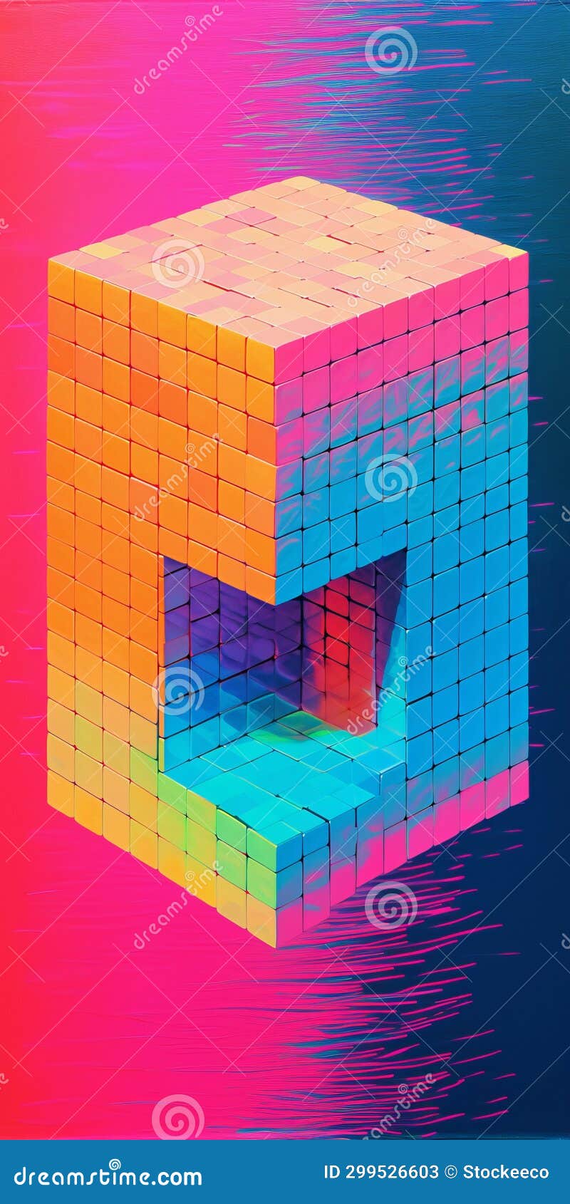 Colorful Voxel Art Cube: a Stunning Graphic Design-inspired ...