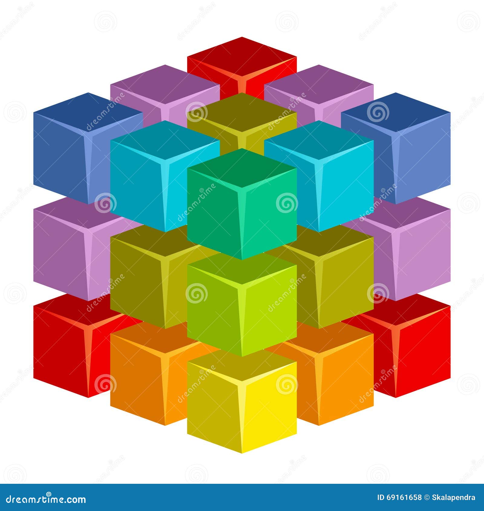 Colorful cube editorial stock photo. Illustration of abstract - 69161658