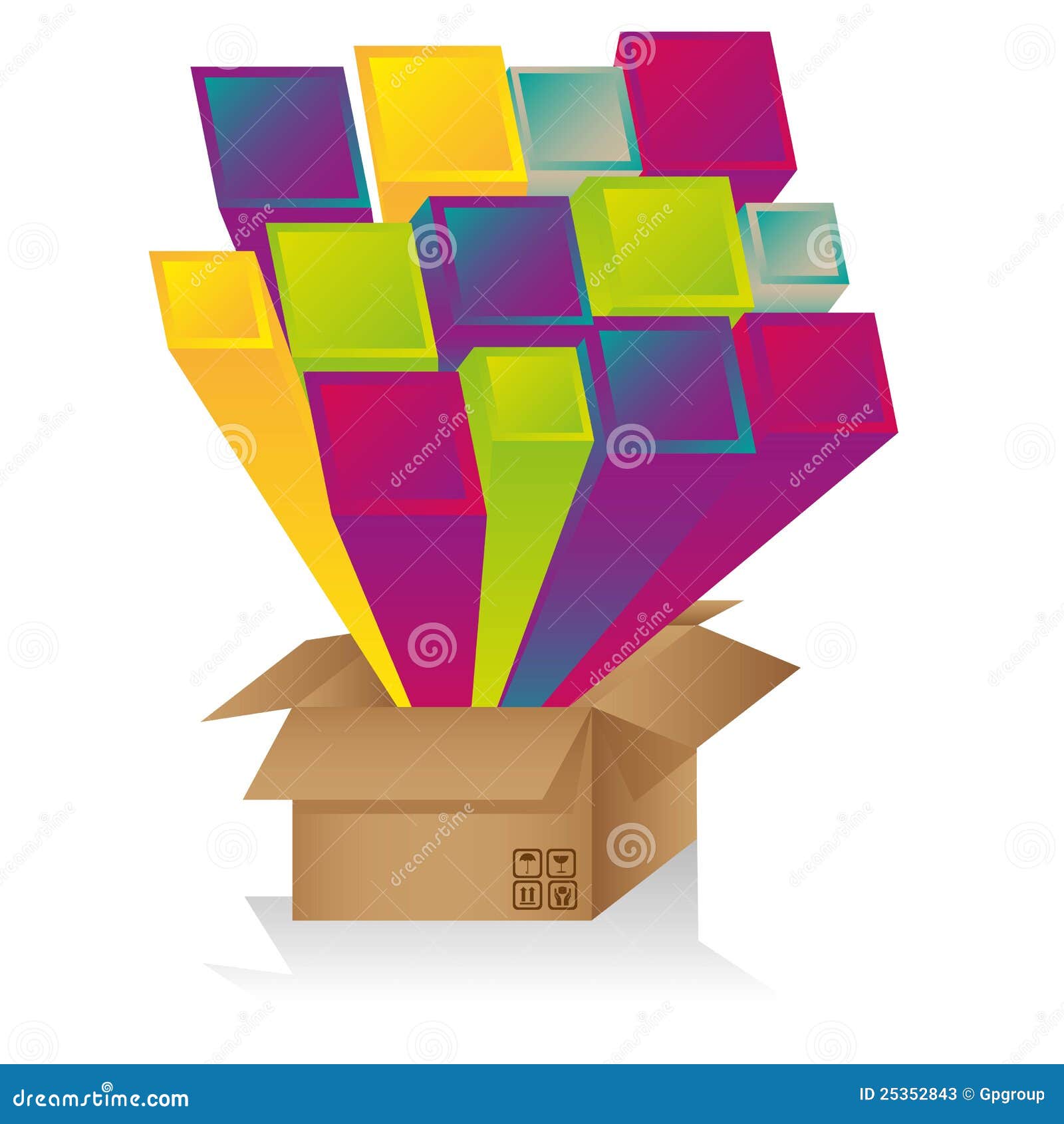 Colorful cubes stock vector. Illustration of cool, cube - 25352843