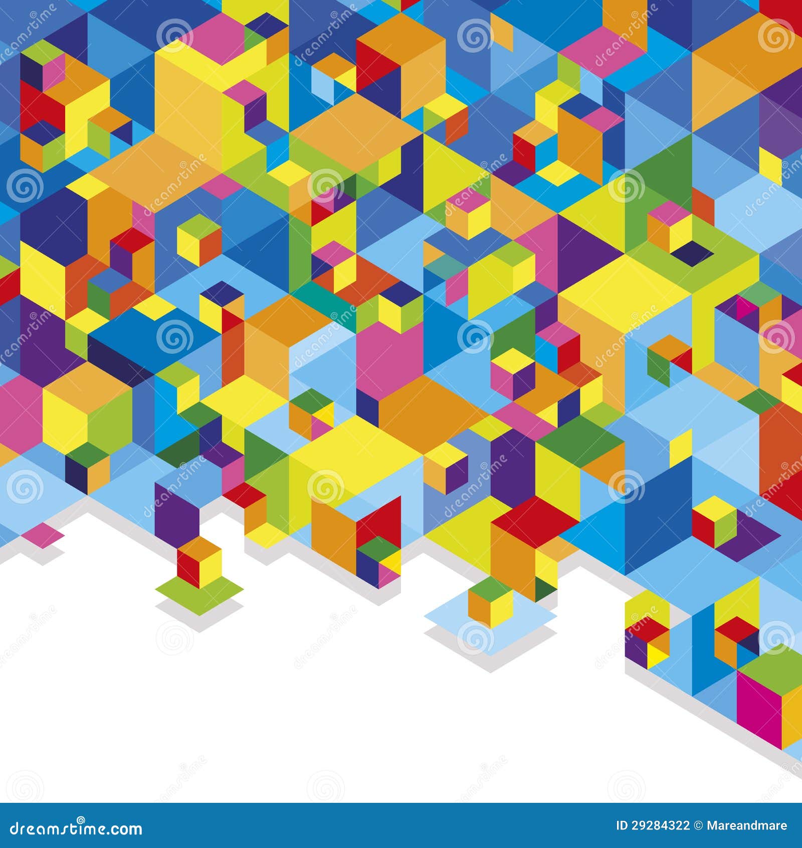 Colorful cubes stock vector. Illustration of geometric - 29284322