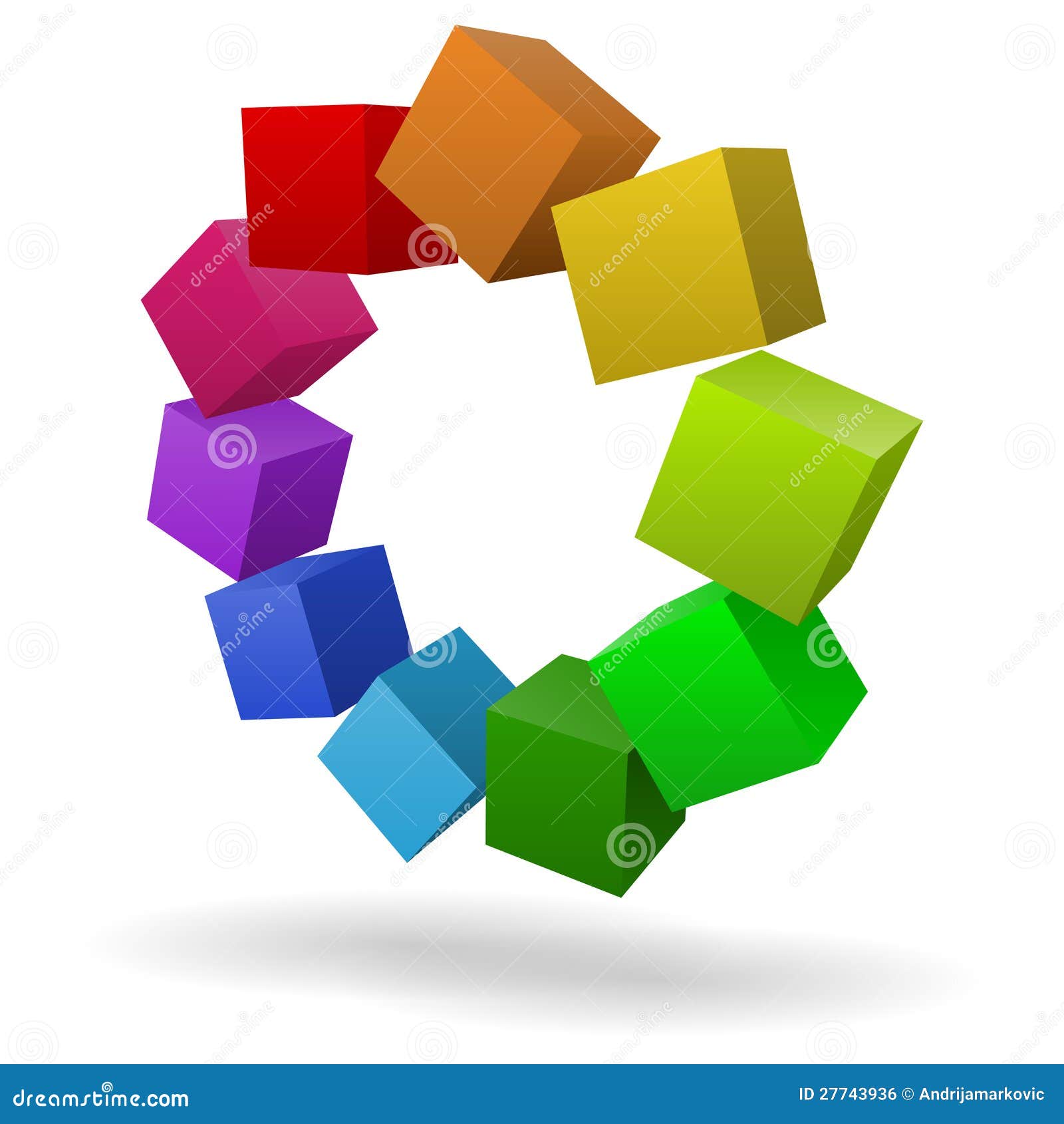 Colorful cubes 3D stock vector. Illustration of geometrical - 27743936
