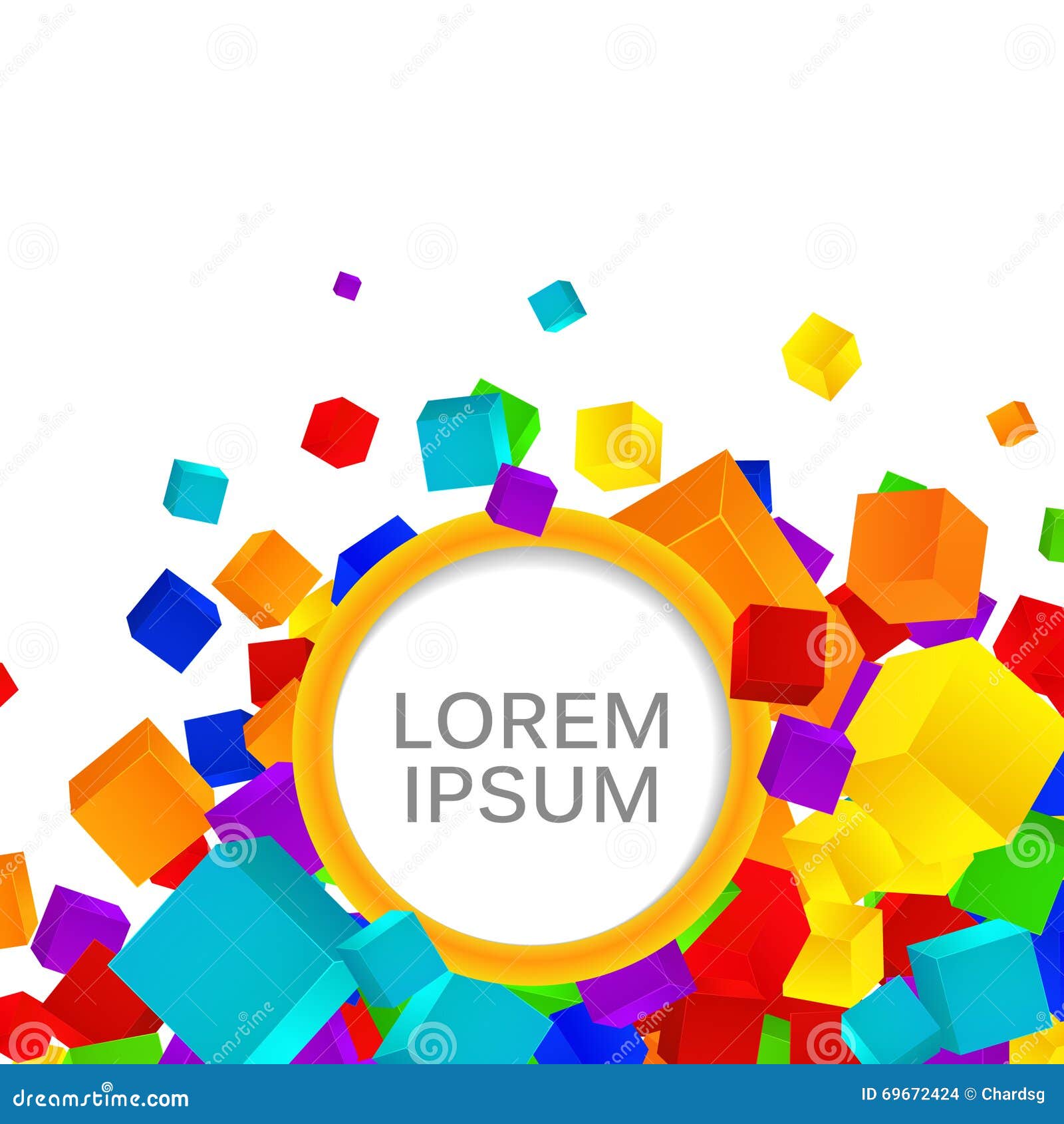 Colorful Cubes Background. Vector Bright Cubes. Cubes Shape for Text ...