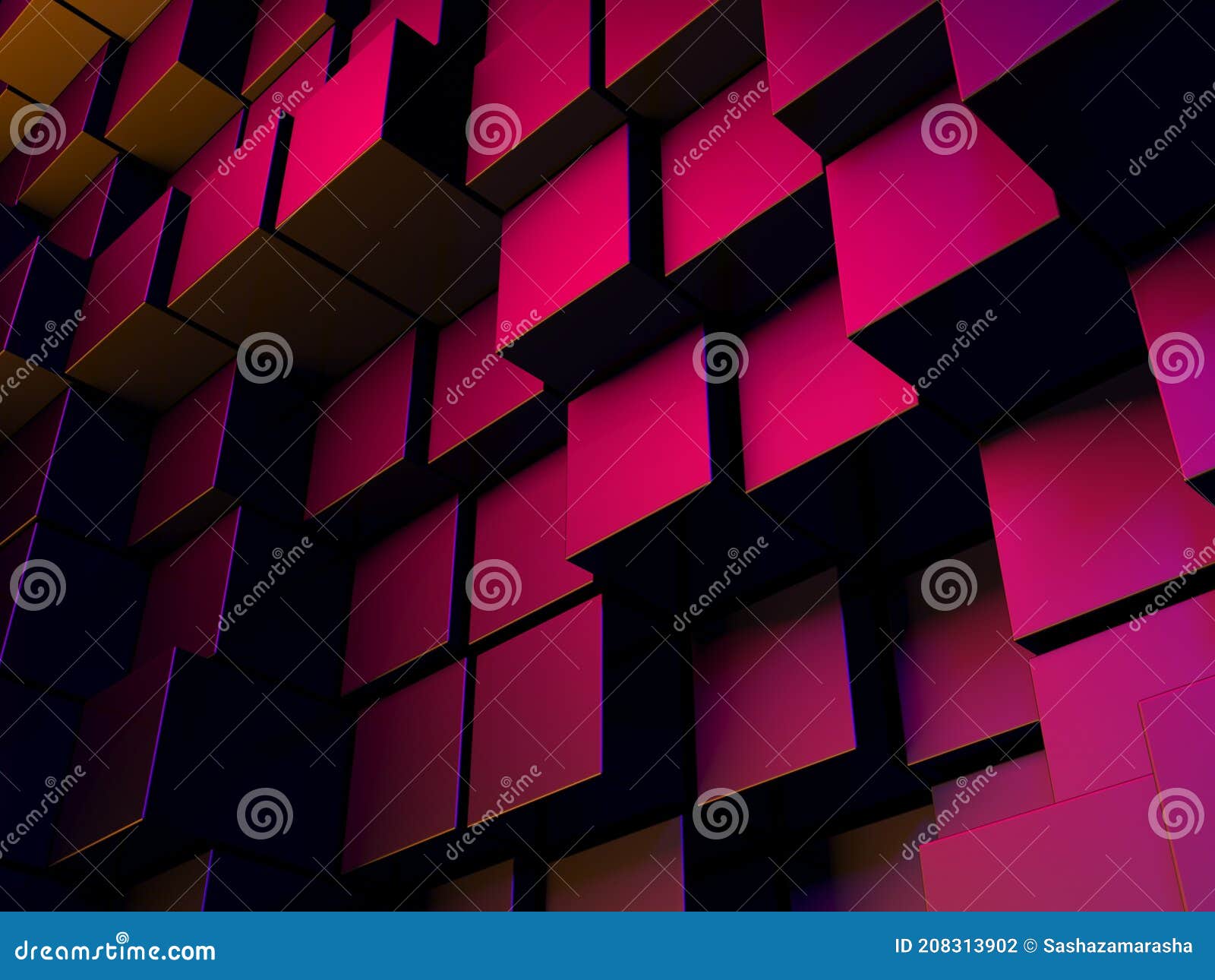 Colorful Cubes Blocks Chaotic Construction Background Stock ...