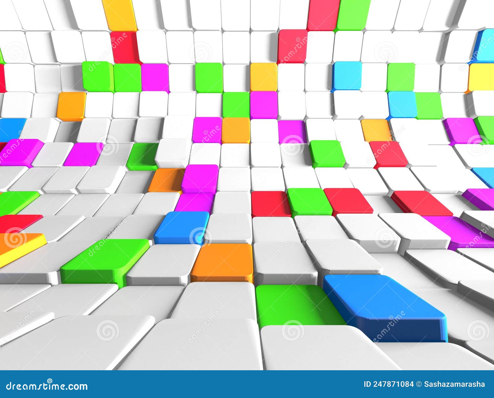 Colorful Cubes Blocks Chaotic Construction Background Stock ...