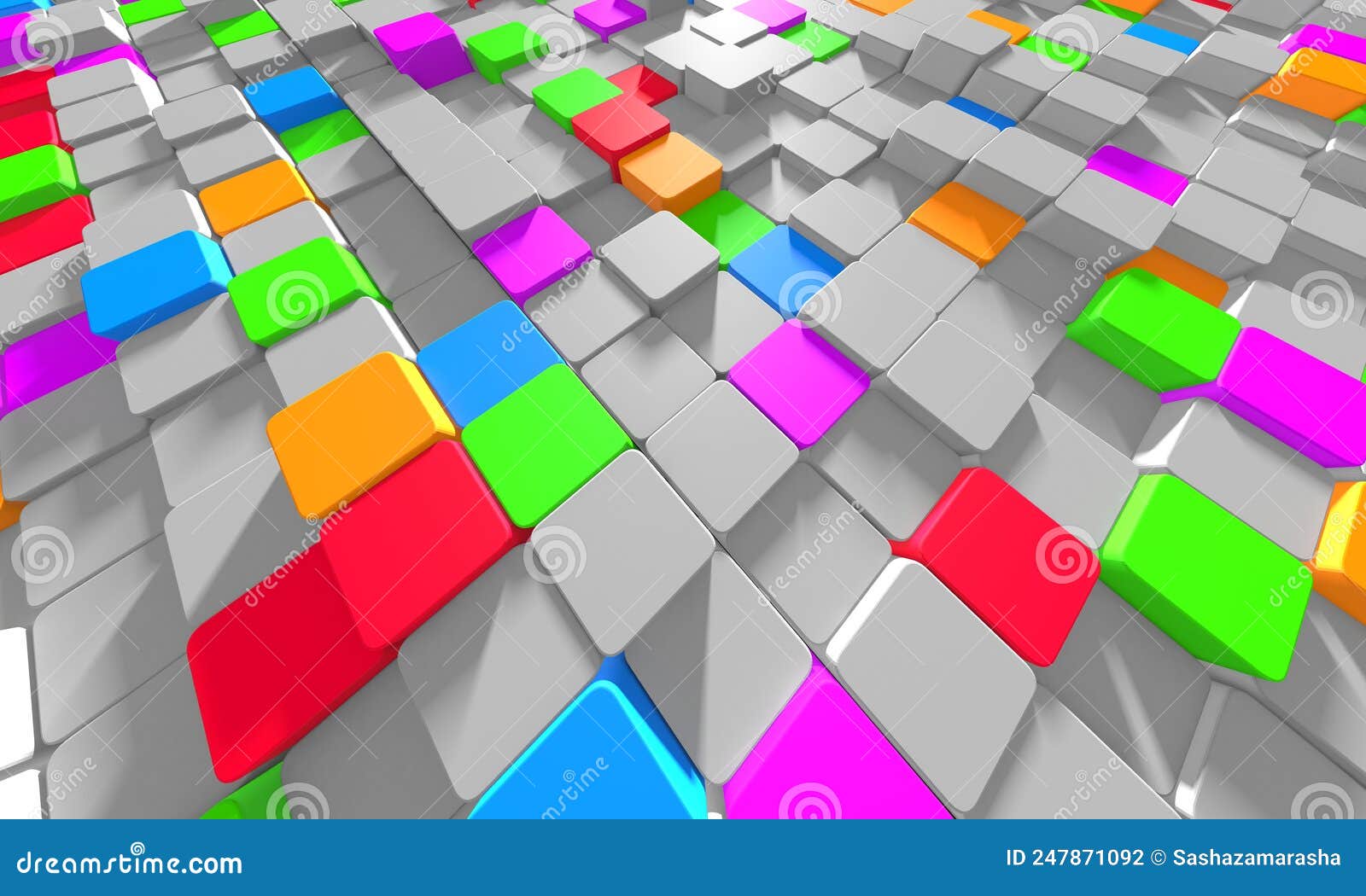 Colorful Cubes Blocks Chaotic Construction Background Stock ...