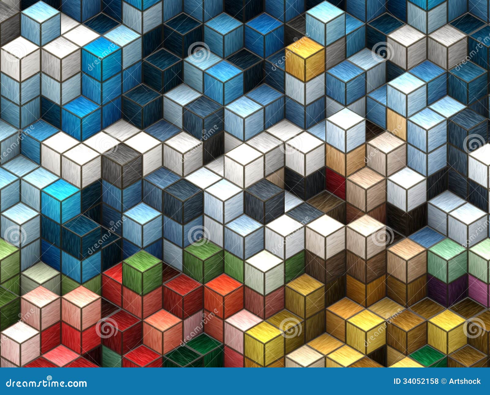 Colorful cubes stock illustration. Illustration of random - 34052158