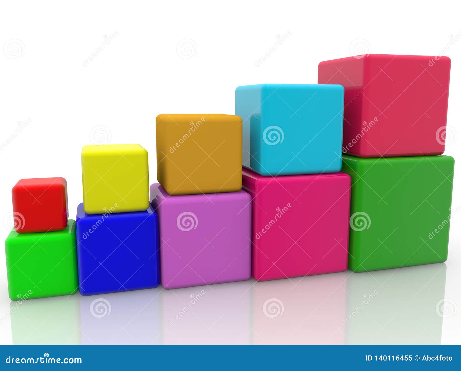 Colorful Cubes in Different Sizes Stock Illustration - Illustration of ...