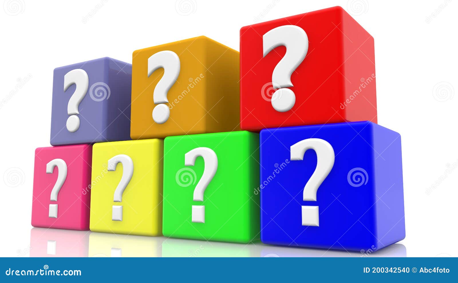 Colorful Cubes with Question Marks Stock Illustration - Illustration of ...