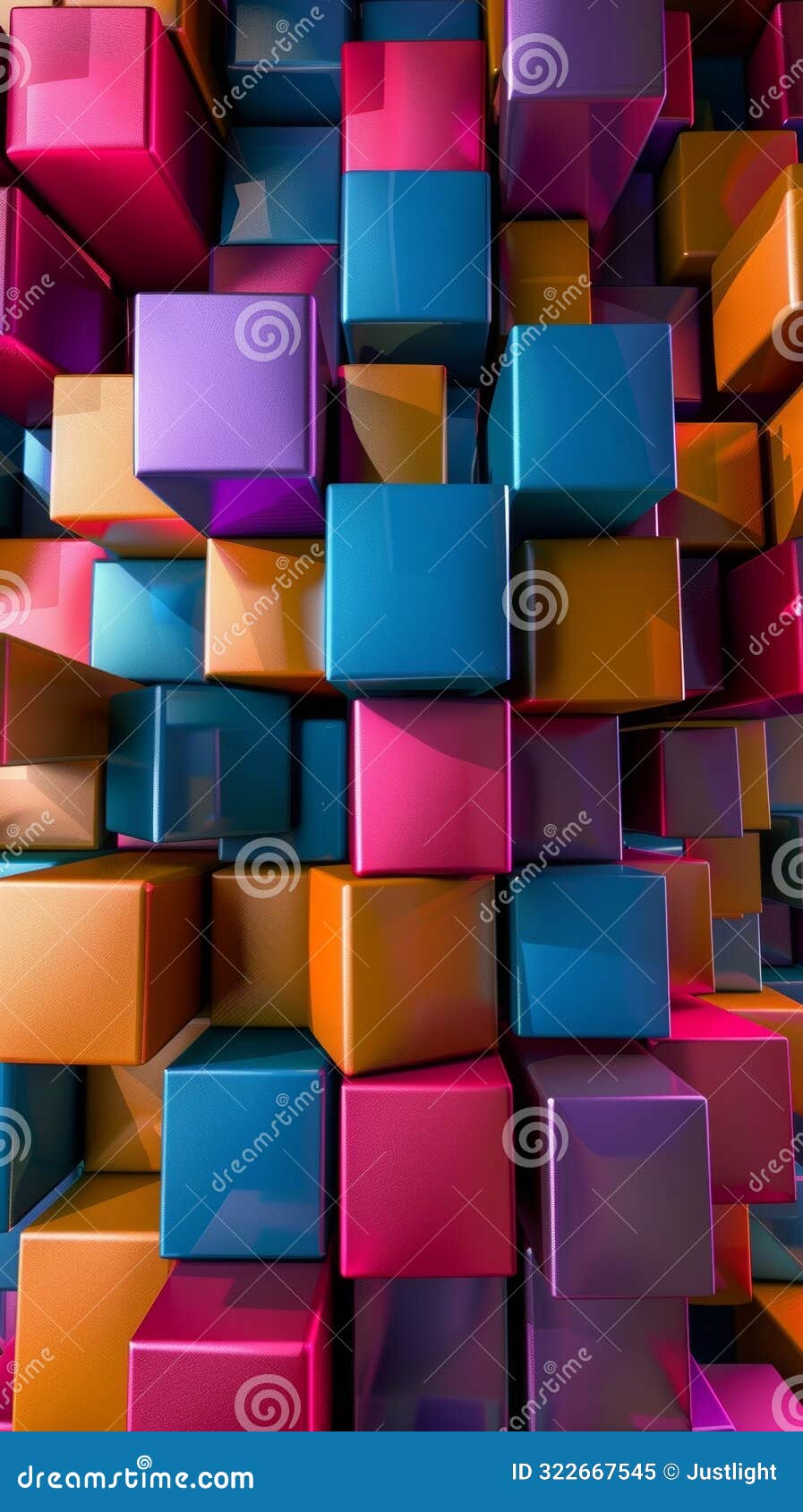 Colorful Cubes Stack Together Creating a Visually Stimulating Pattern ...