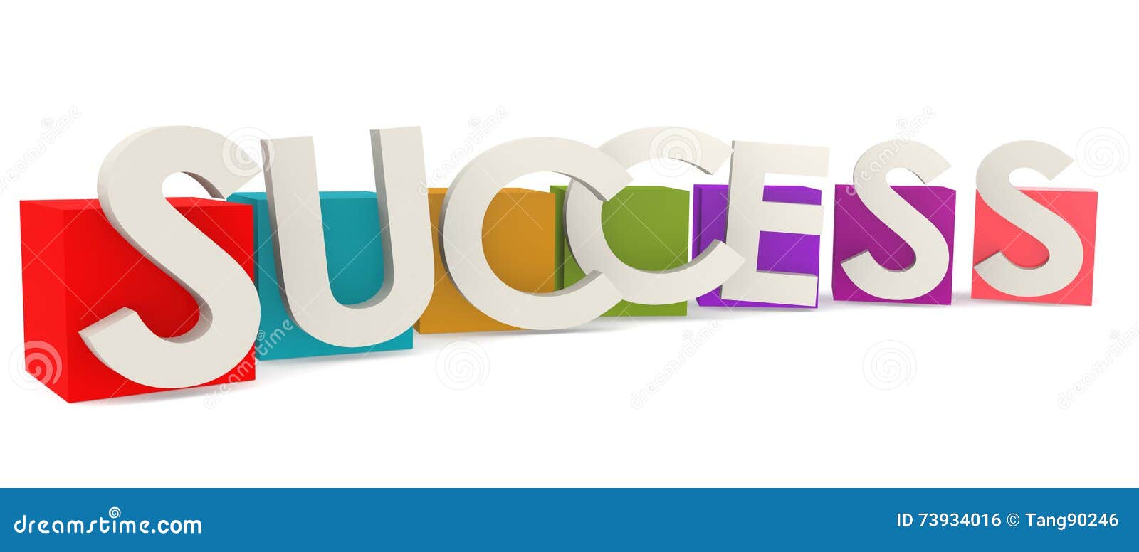 Colorful Cubes with Success Word Stock Illustration - Illustration of ...
