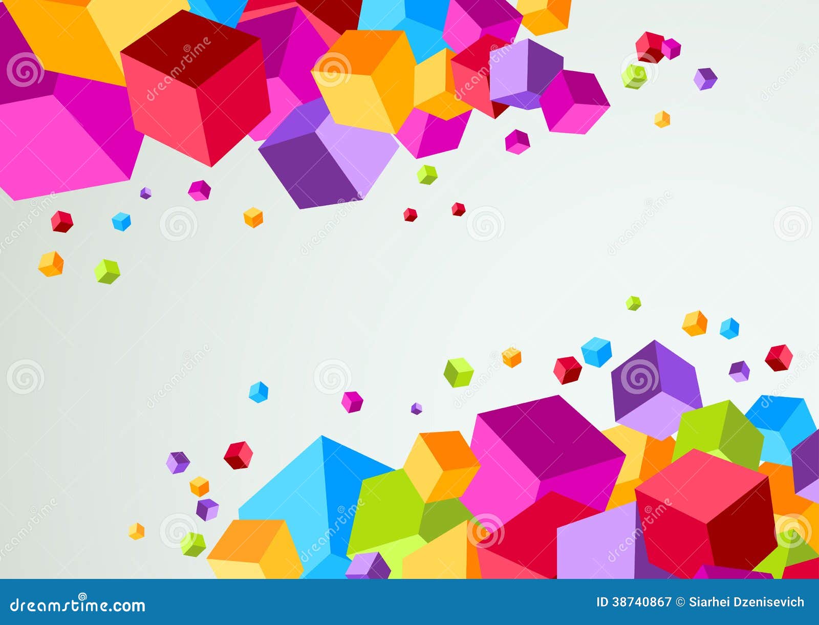 Colorful Cubic Logo Template With Three Elements. 3d Box Template ...