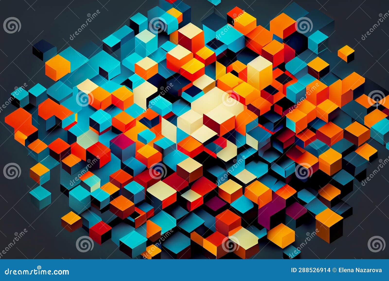 Colorful Cubic Gradient Background. Generative AI Illustration Stock ...