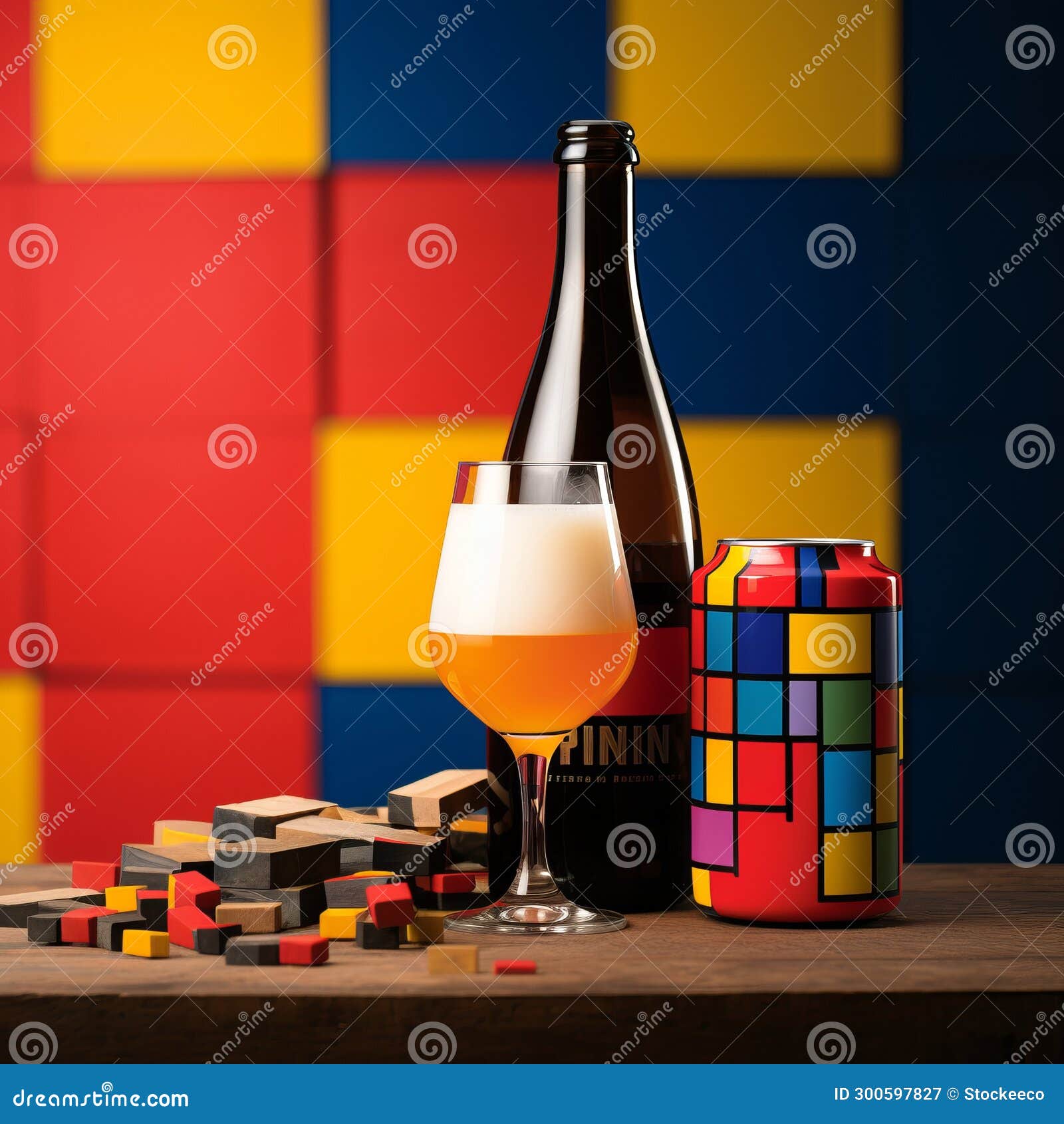 Colorful Cuboid: a Primitivist-inspired Bottle of Beer Stock ...