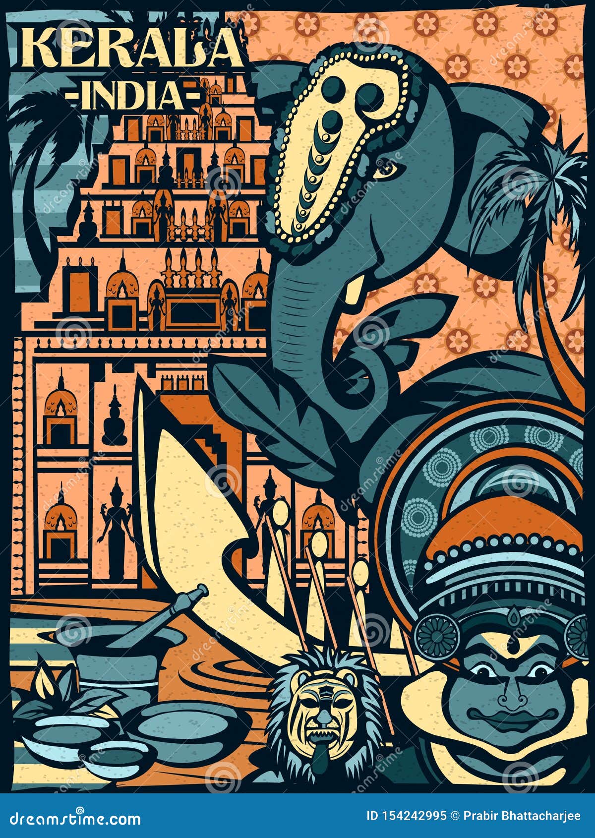 Colorful Cultural Display Of State Arunachal Pradesh In India Vector ...