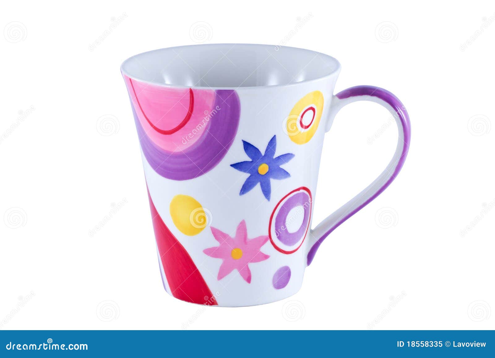 Colorful cup isolated stock image. Image of object, white - 18558335
