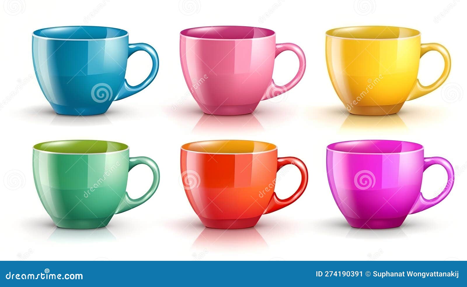 Colorful Cup Isolated on White Background, Image Ai Generated Stock ...