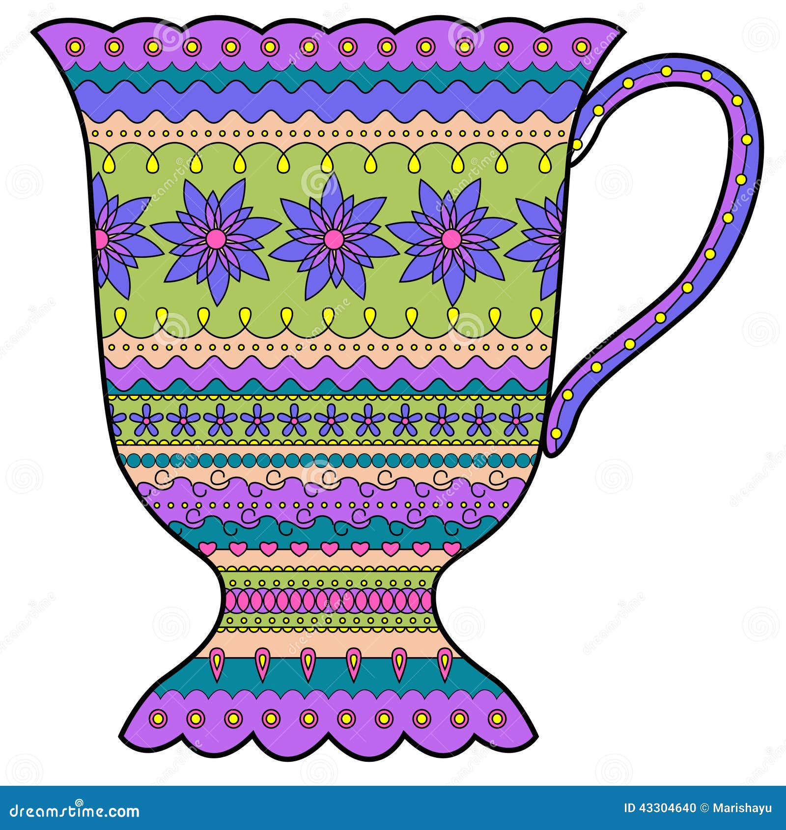Colorful cup stock vector. Illustration of decorative - 43304640