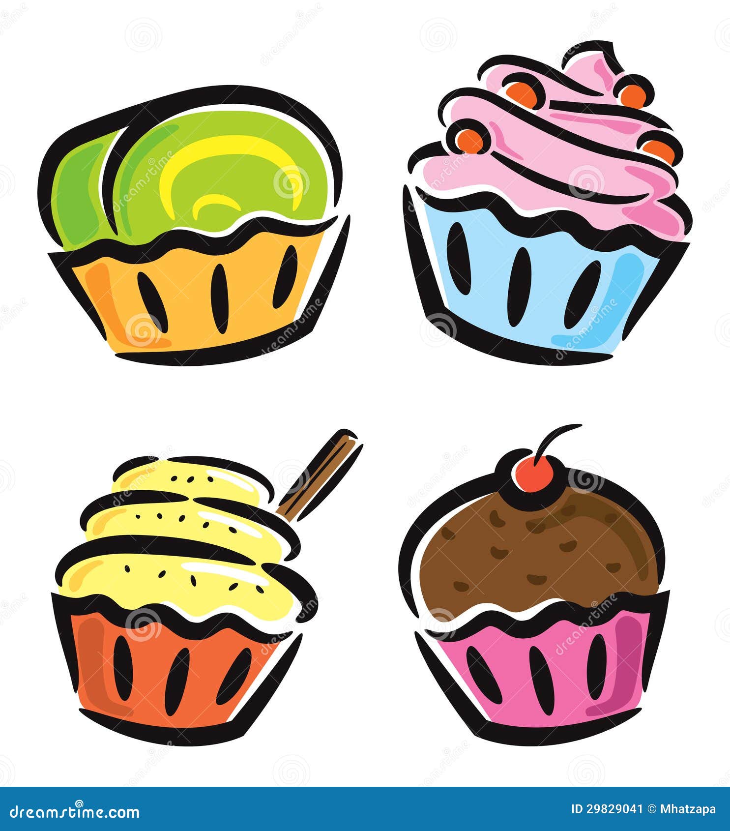 Colorful cupcake icon stock illustration. Illustration of cupcakes ...