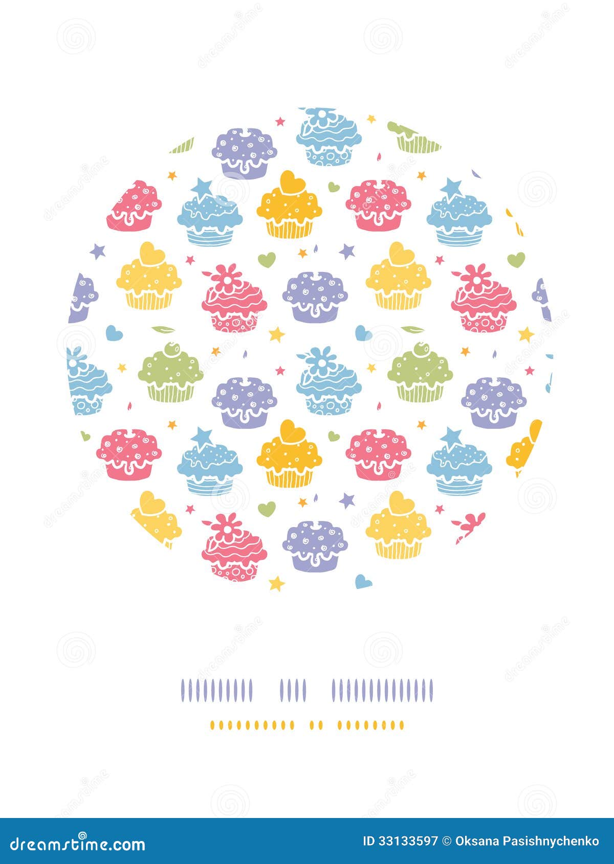 Cupcake Circle Emblem Logo Design. Muffins With Berries Vector Design ...