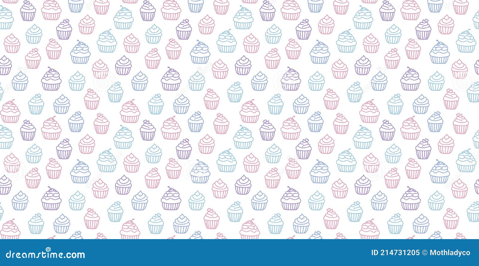 Colorful Cupcakes Seamless Repeat Pattern Background Vector Stock ...