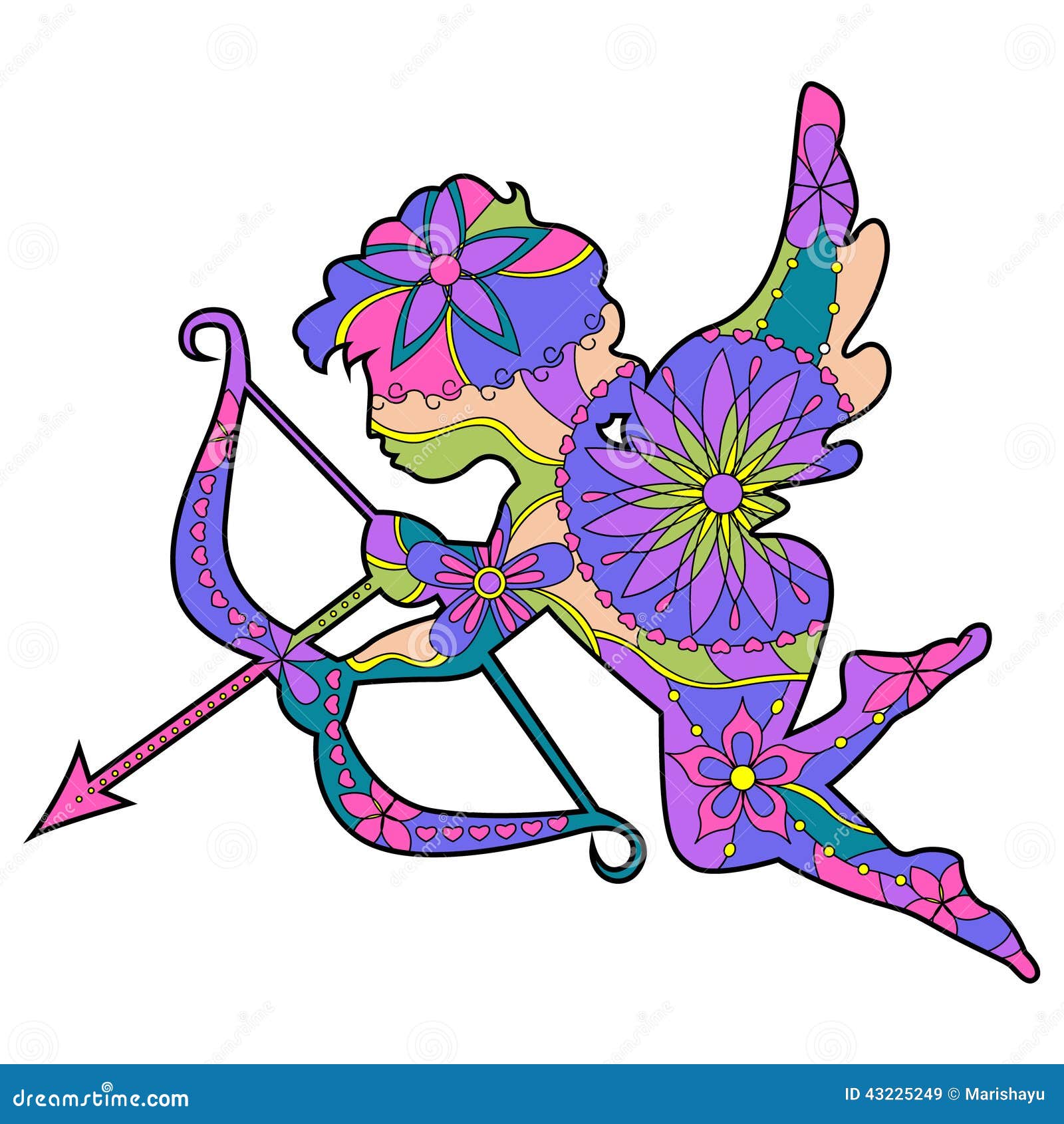 Colorful Cupid 2 stock vector. Illustration of decoration - 43225249