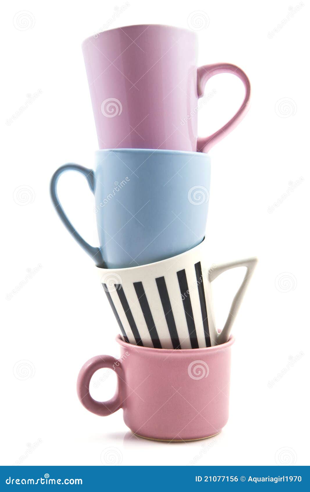 Colorful cups stock photo. Image of four, stacked, colours - 21077156
