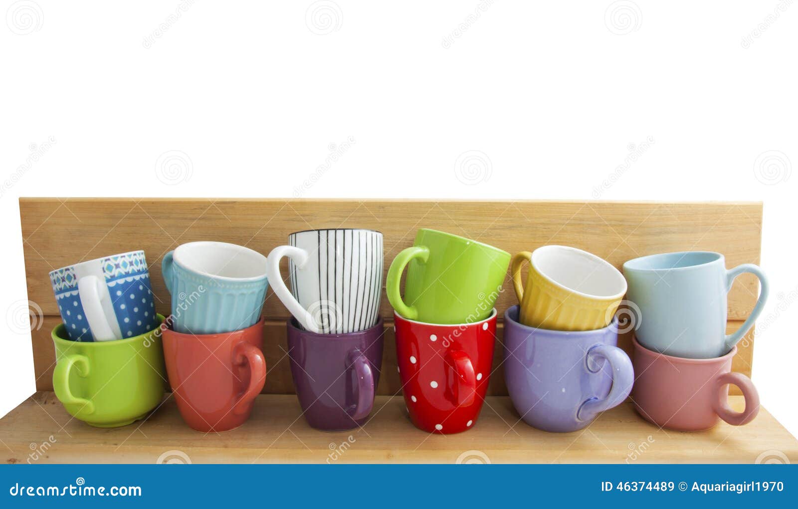 Colorful cups in a row stock image. Image of colorful - 46374489