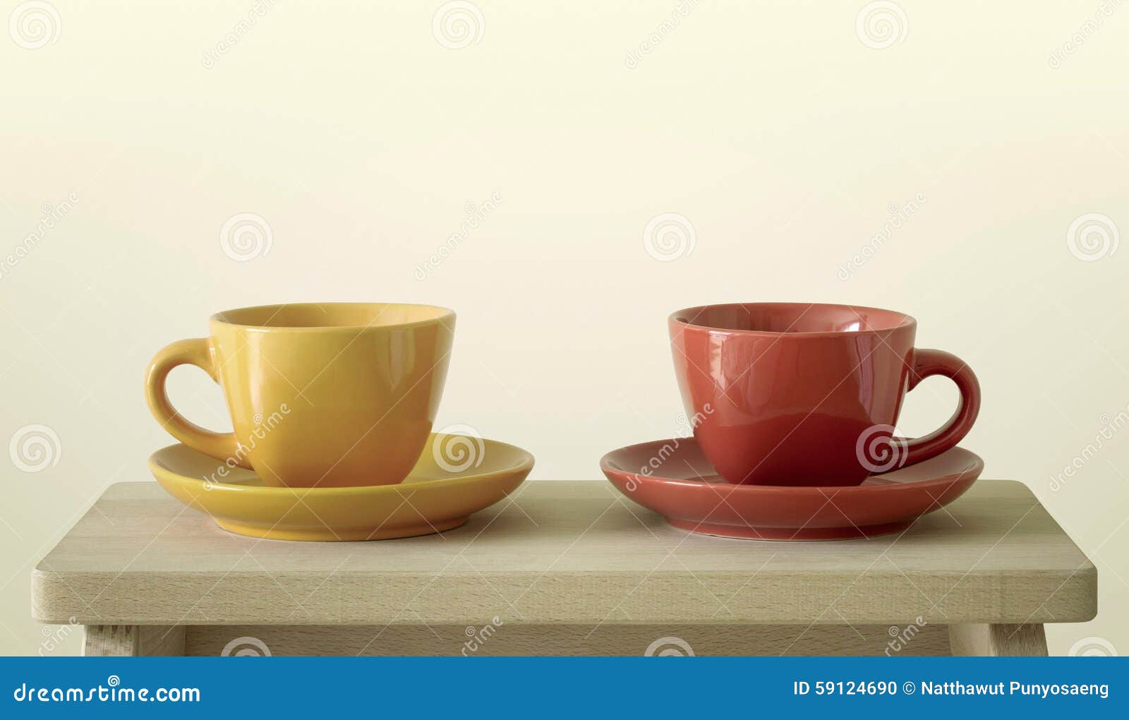 Colorful cups on table stock photo. Image of multi, decorative - 59124690