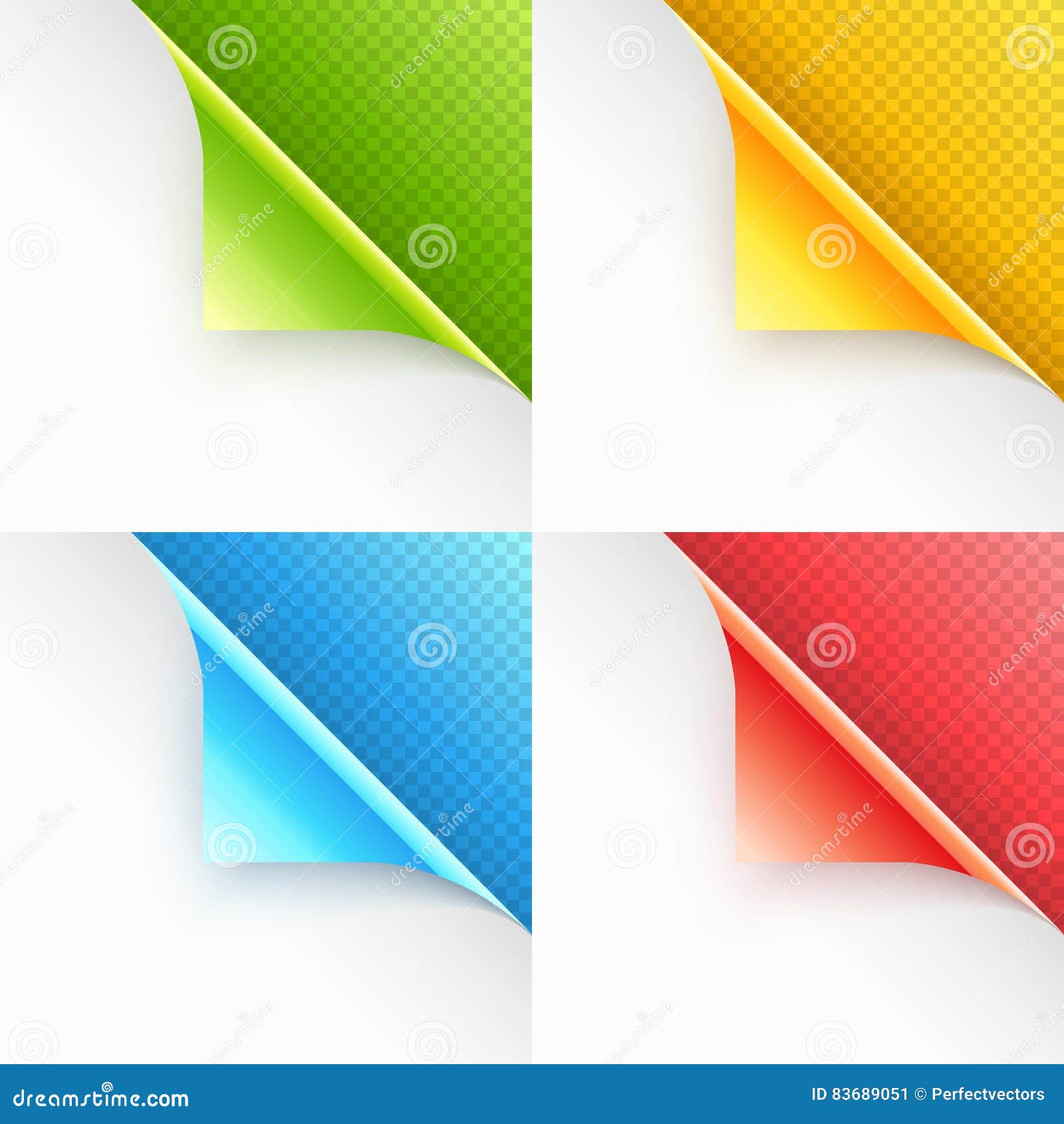 Colorful Curled Page Corners Stock Vector - Illustration of effect ...