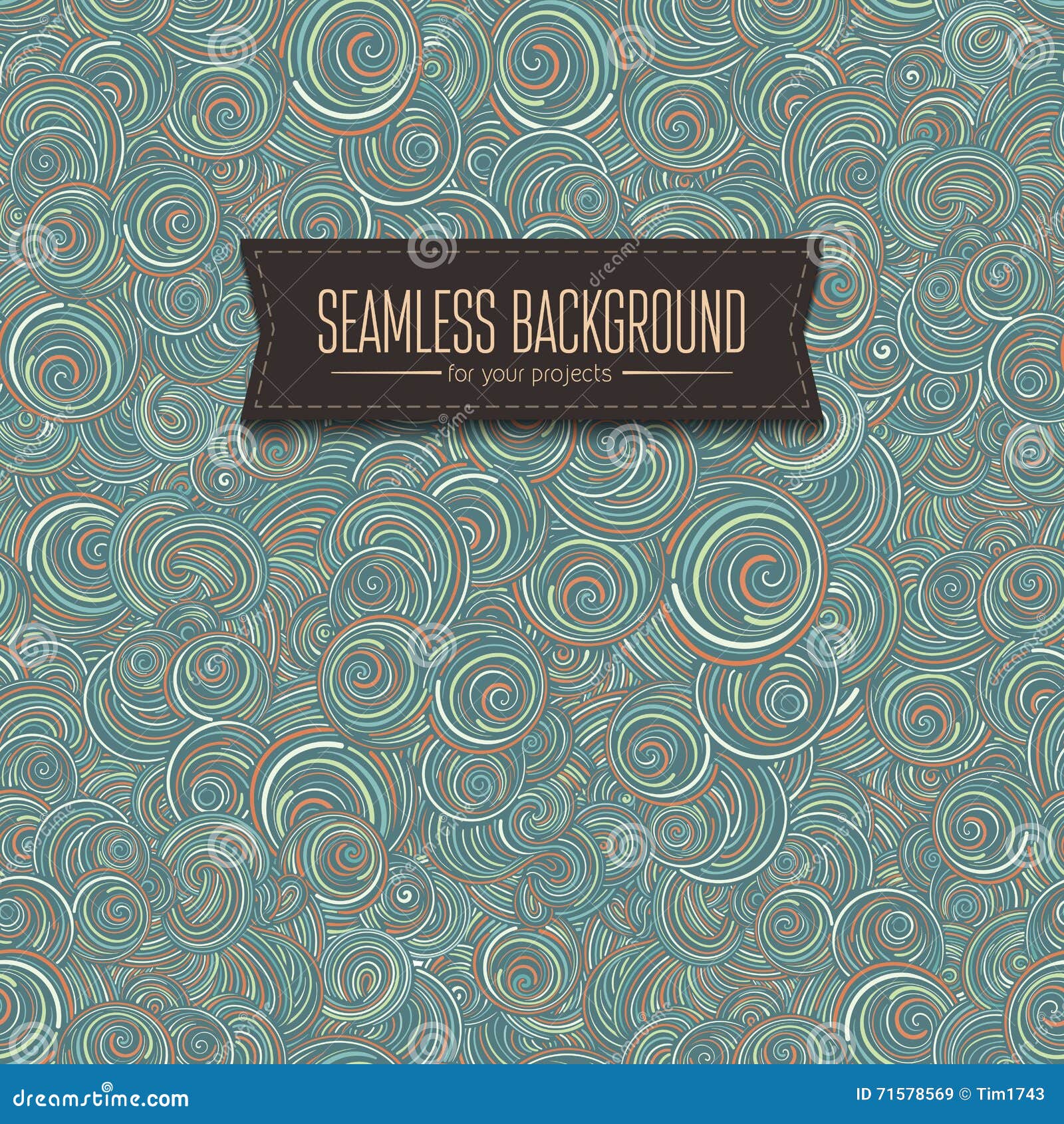 Colorful Curly Seamless Vector Pattern Background Stock Vector ...