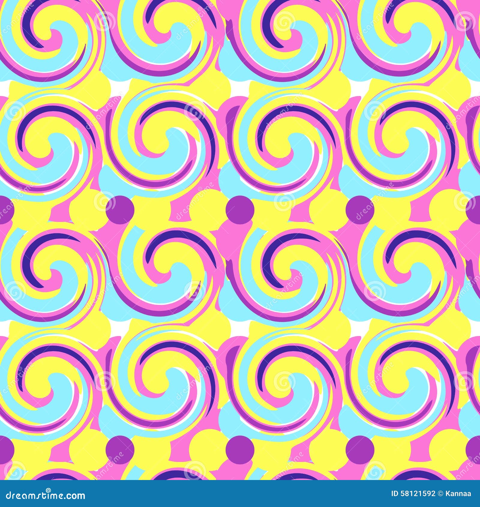 Colorful Curly Vector Seamless Pattern Stock Vector - Illustration of ...