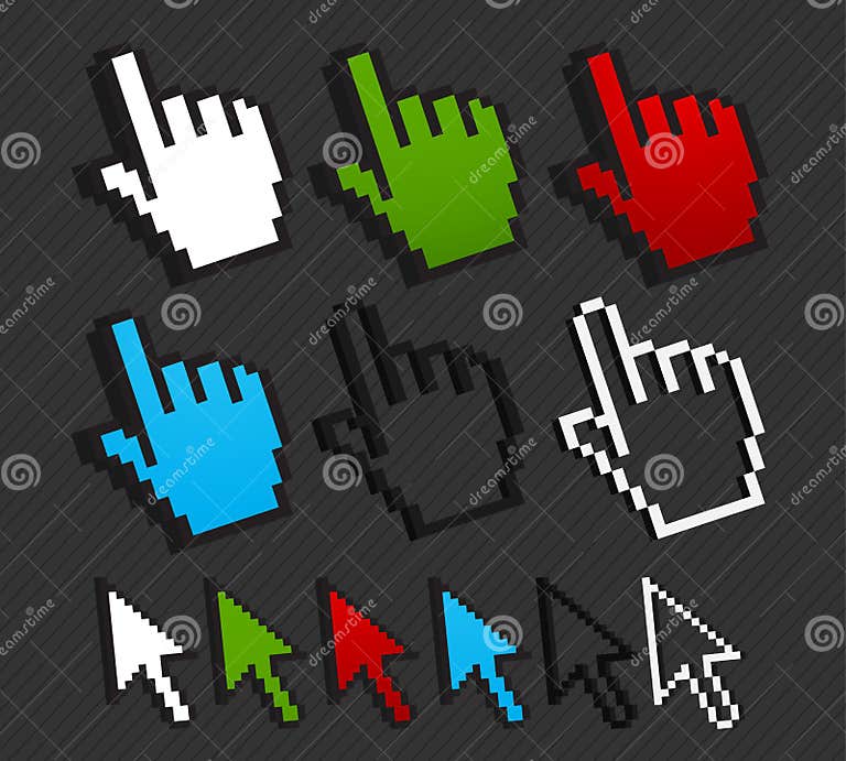 Colorful Cursor Set Internet Concept Stock Vector - Illustration of ...