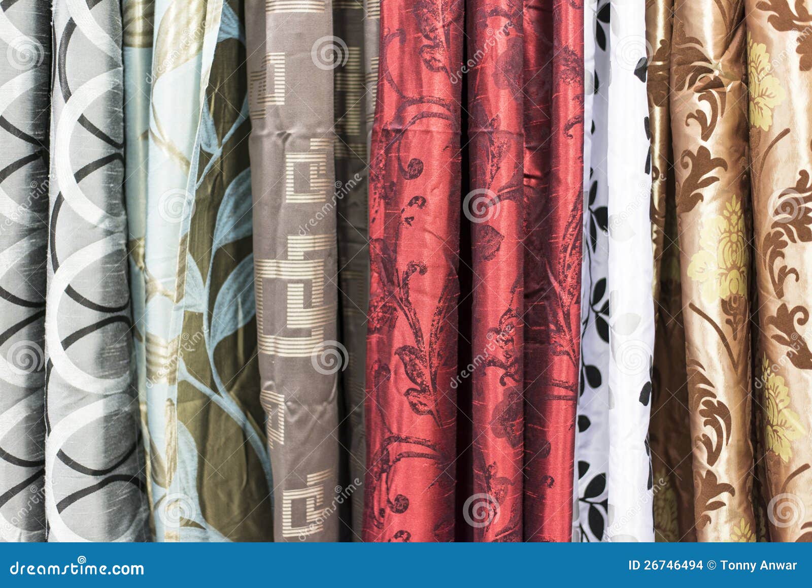Colorful Curtain stock photo. Image of curtain, material - 26746494