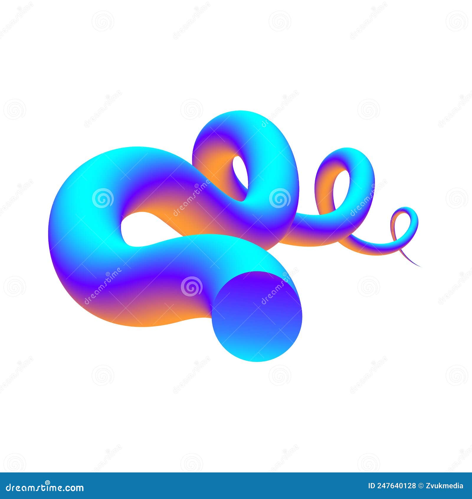 Colorful Curve Blend Shape. Swirling Gradient Flow. Vector. Stock ...