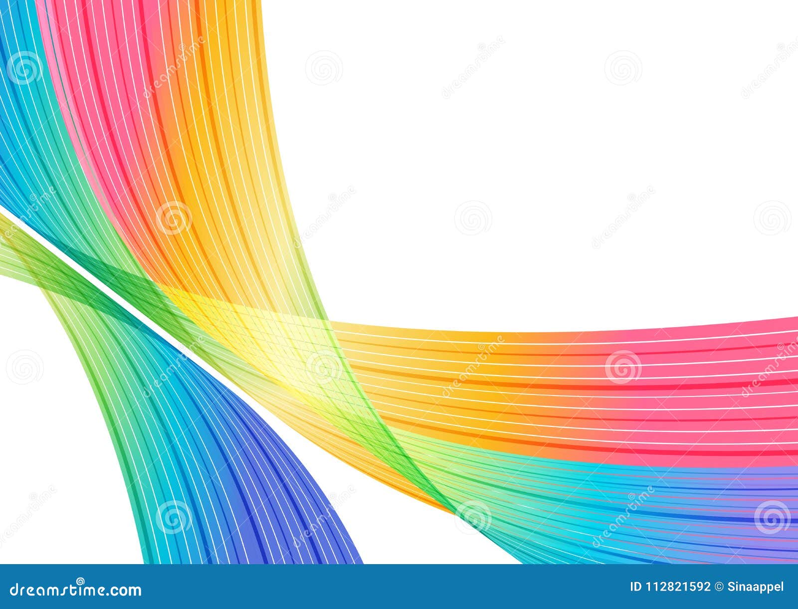 Multicolored Abstract Background, Rainbow Striped Curves on White ... Multicolored Abstract Background, Rainbow Striped Curves on White ...