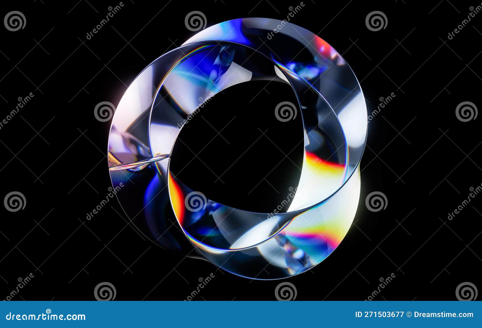 Colorful Curve Glass with Dispersion, 3d Rendering Stock Illustration ...