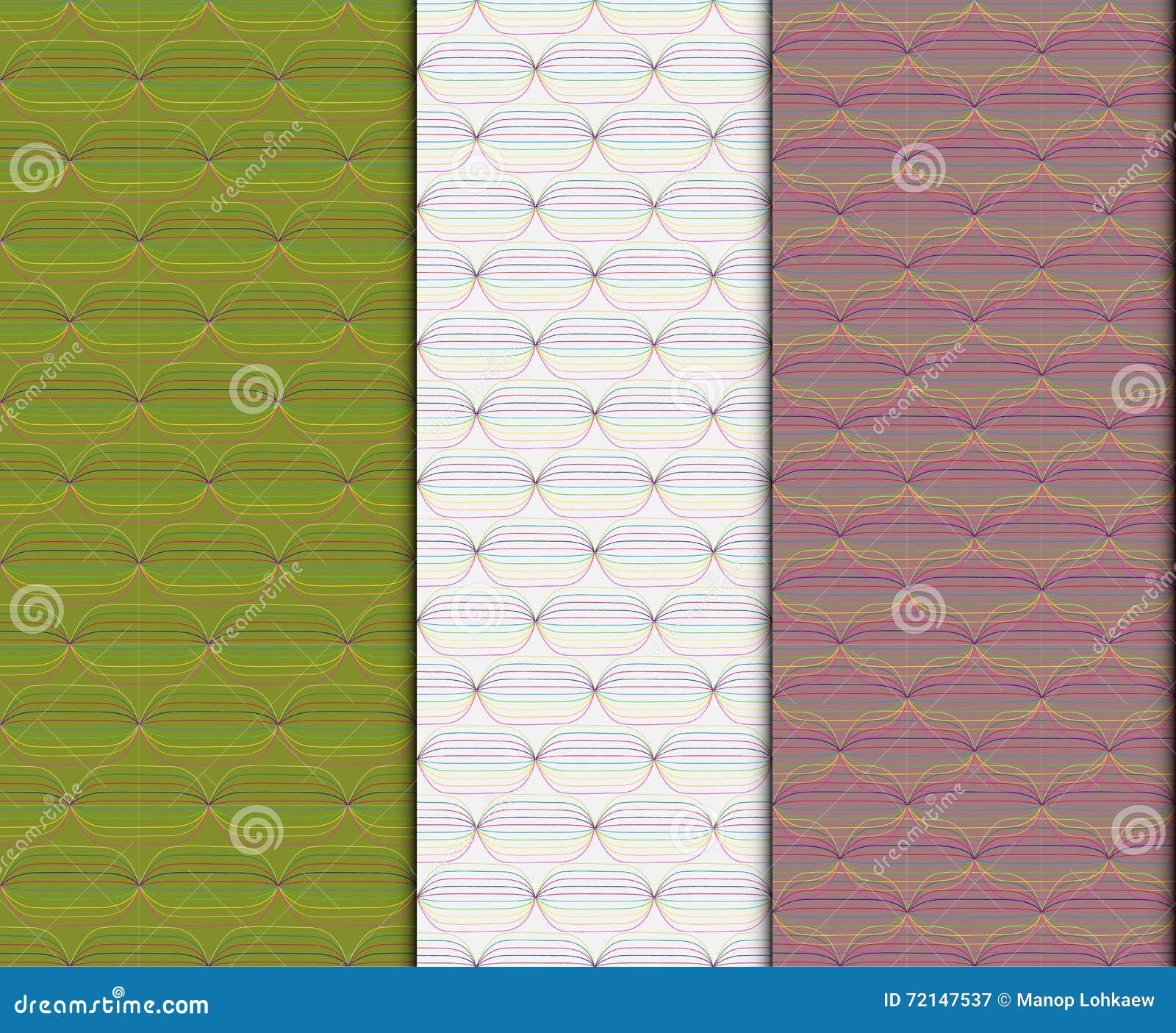 Colorful Curve Modern Seamless Patterns Abstract Background Stock ...
