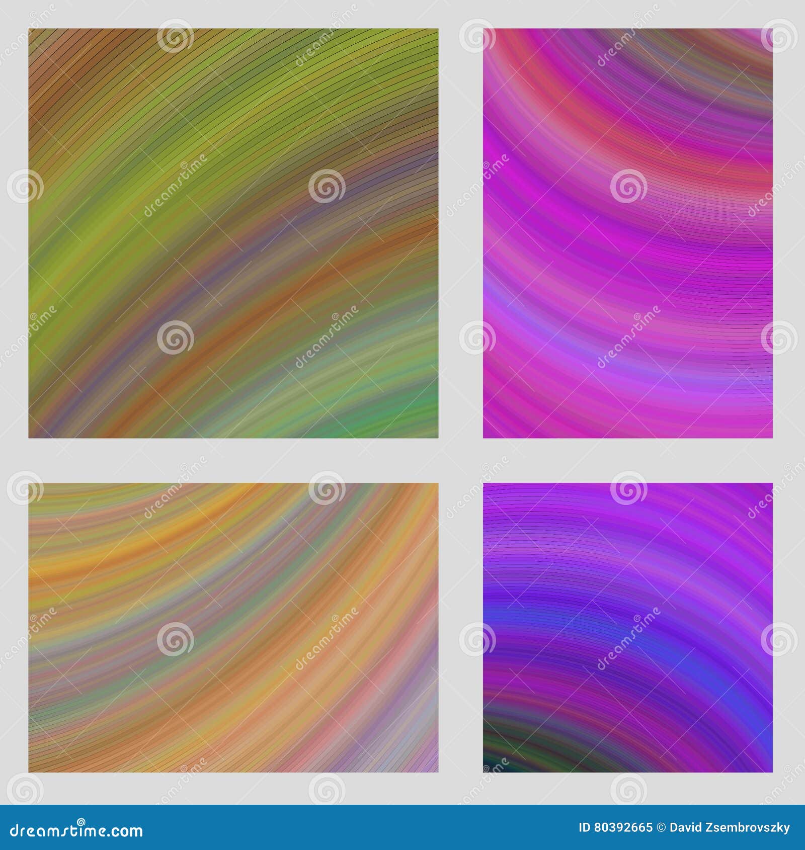 Colorful Curved Digital Art Page Background Set Stock Vector ...