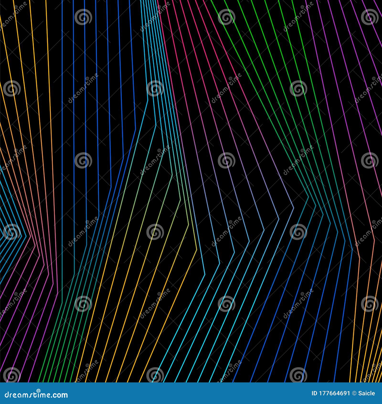 Colorful Curved Lines Refraction Pattern Design Stock Vector ...