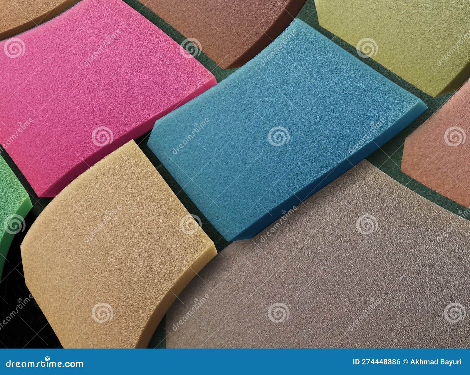 Colorful Curved Rectangular Sponge Foam Stock Photo - Image of ...