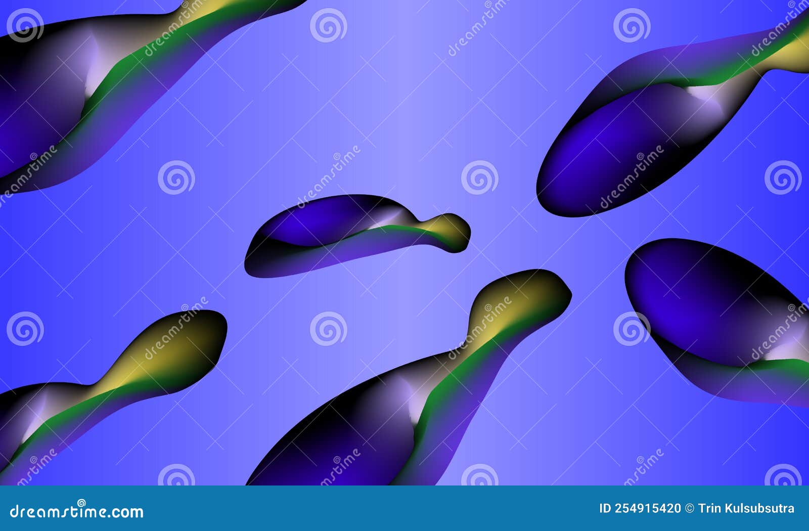 The Colorful Curved Shape is Abstractly Illustrated on a Blue ...